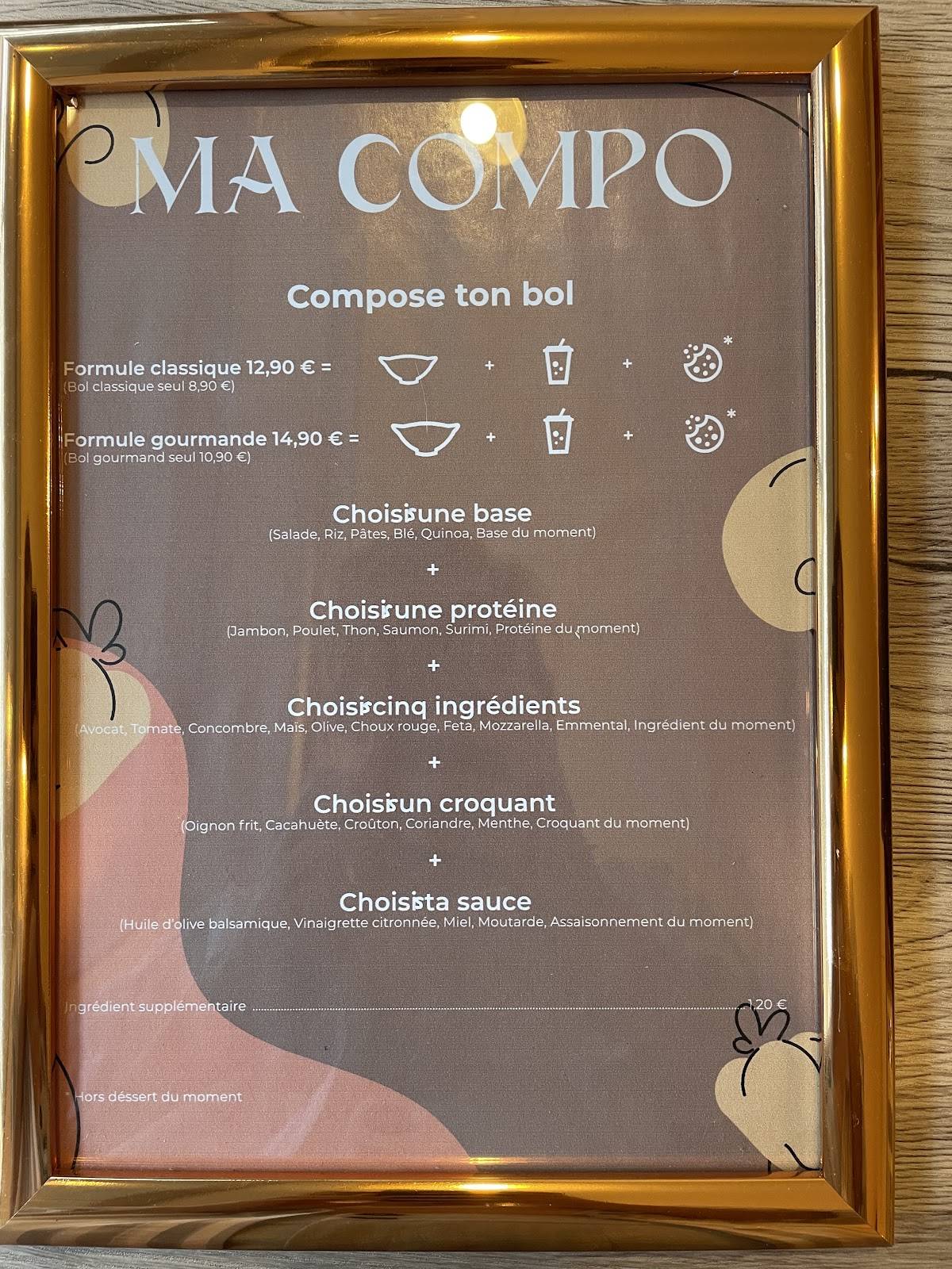 Menu at Ma Compo restaurant, Pont-l'Abbé
