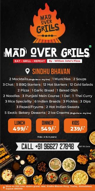 Menu at Mad over grills, Ahmedabad