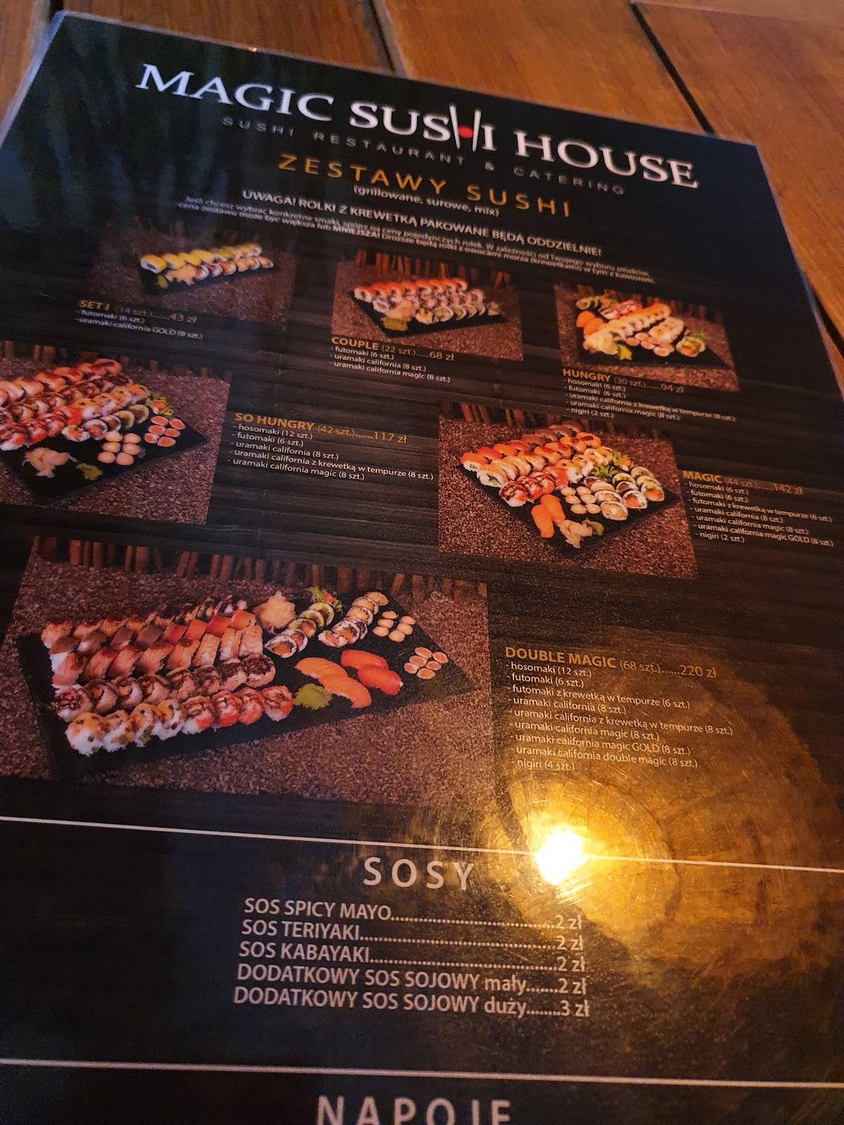 Menu at Magic Sushi House restaurant, Wegrow