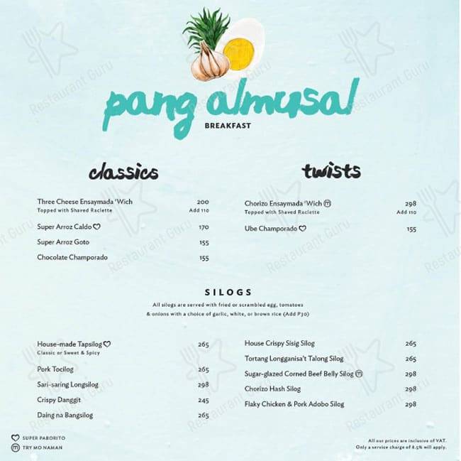 Menu at Manam Cafe Megamall, Mandaluyong, 3/F Mega Fashion Hall