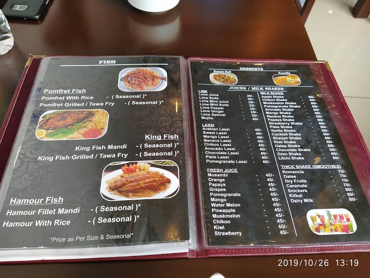 Menu at Mandi House, Bantwal, BC Road-Kaikamba