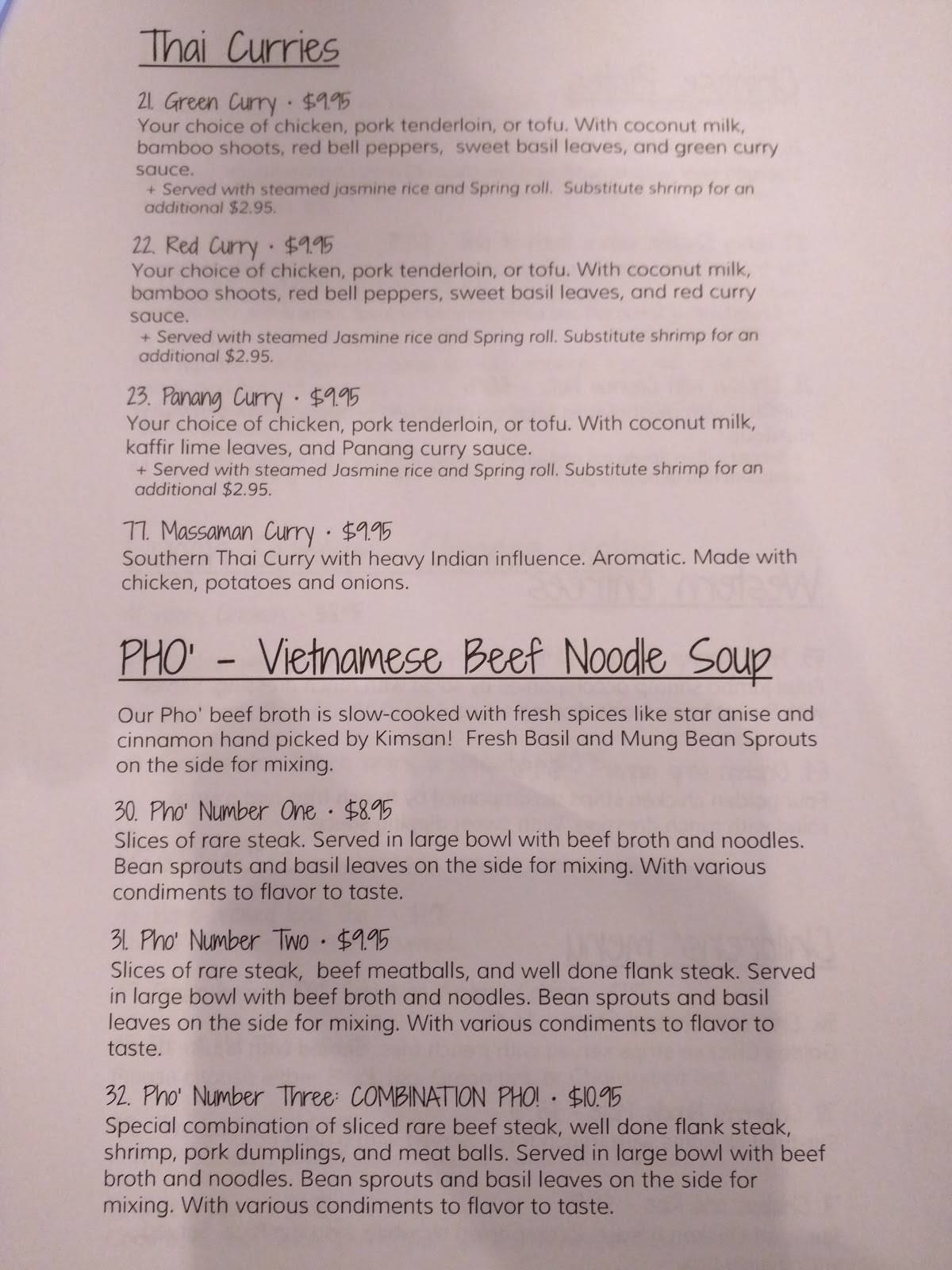 Menu at Mango Tree Cafe, Enid