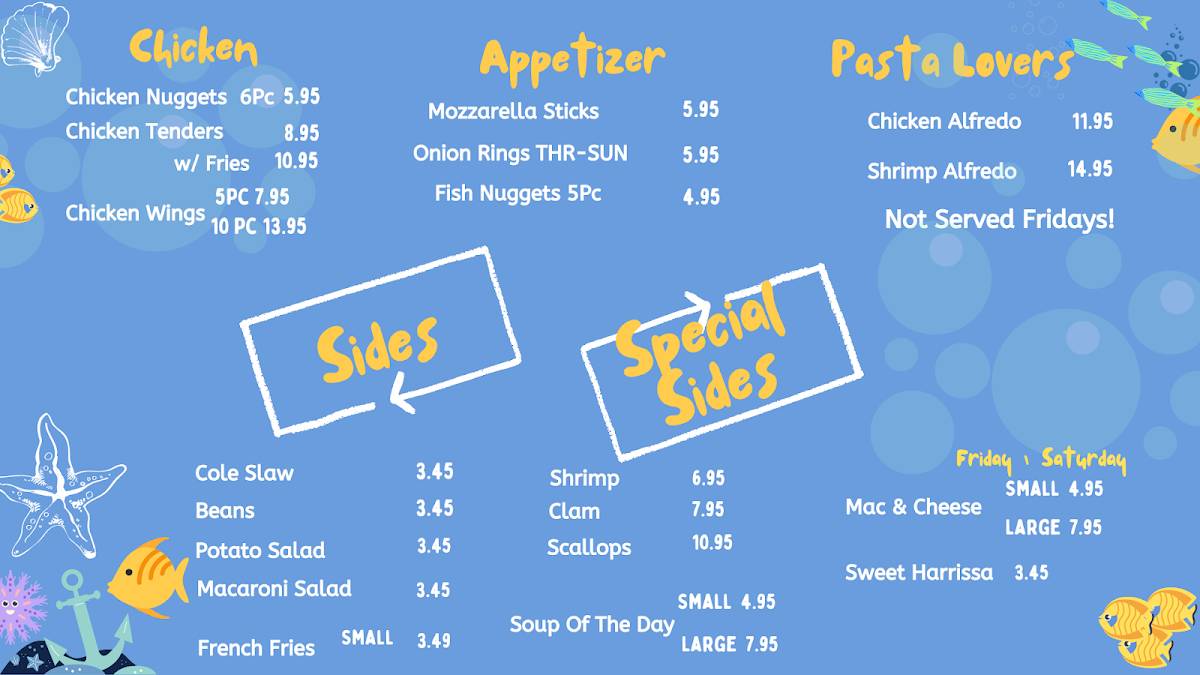 Menu at Manlius Fish Fry & Mediterranean restaurant, Manlius