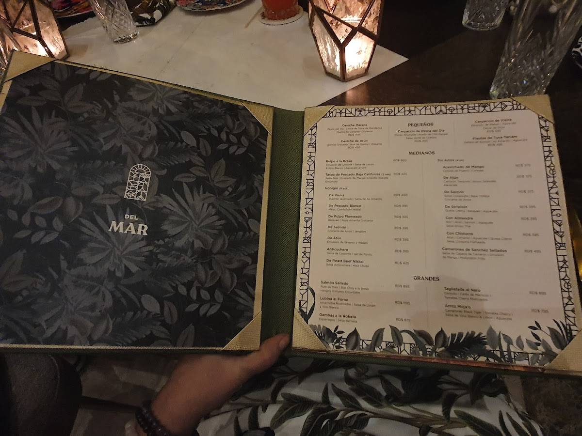Carta del restaurante Maraca, Santo Domingo
