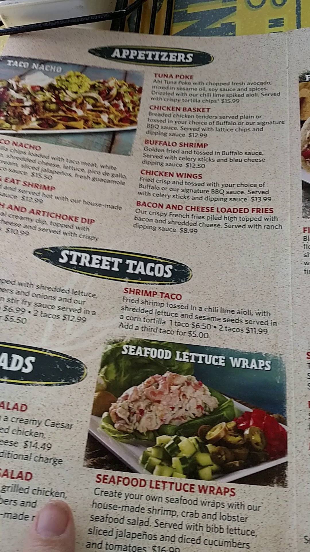 Menu at Margaritaville - Atlantic City pub & bar, Atlantic City