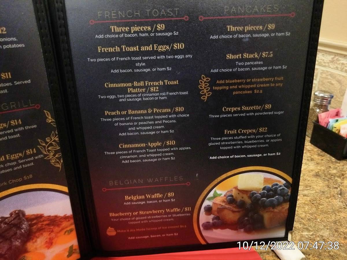 Menu at Roman Castle desserts, Mauston