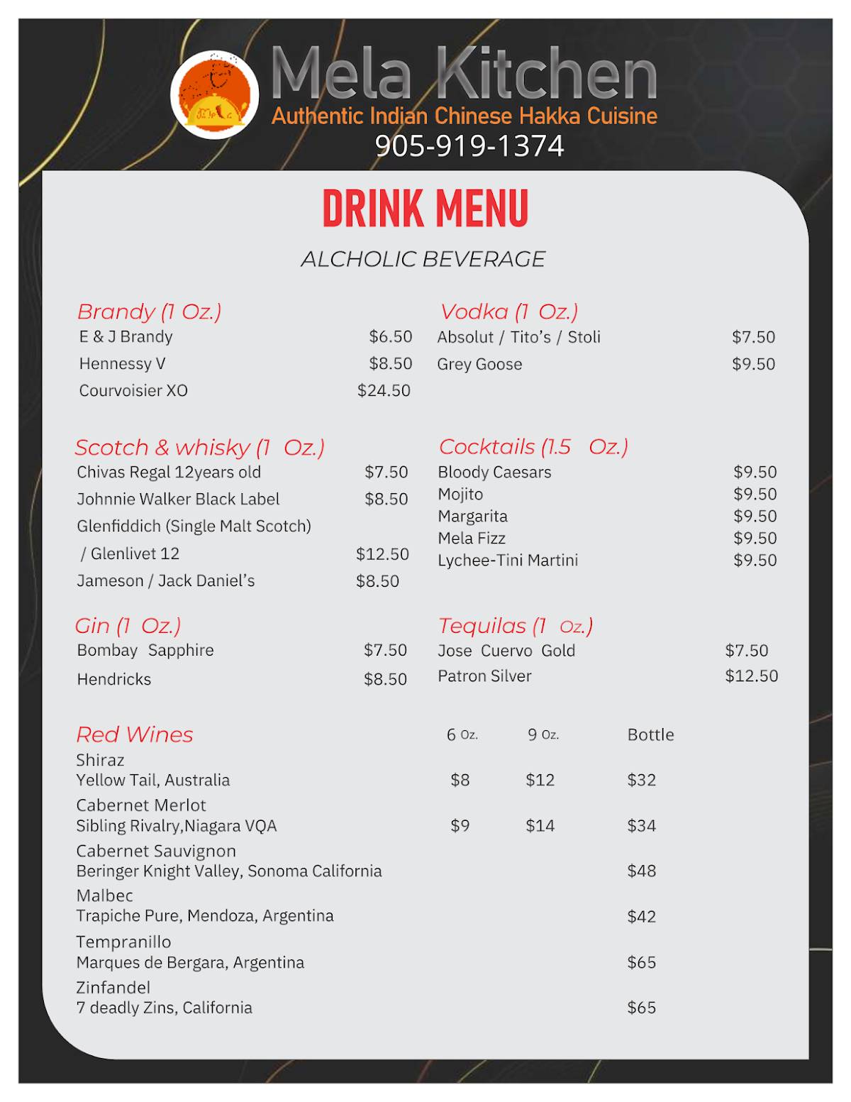 Menu at Mela Kitchen (Authentic Indian Chinese Hakka Cuisine ...