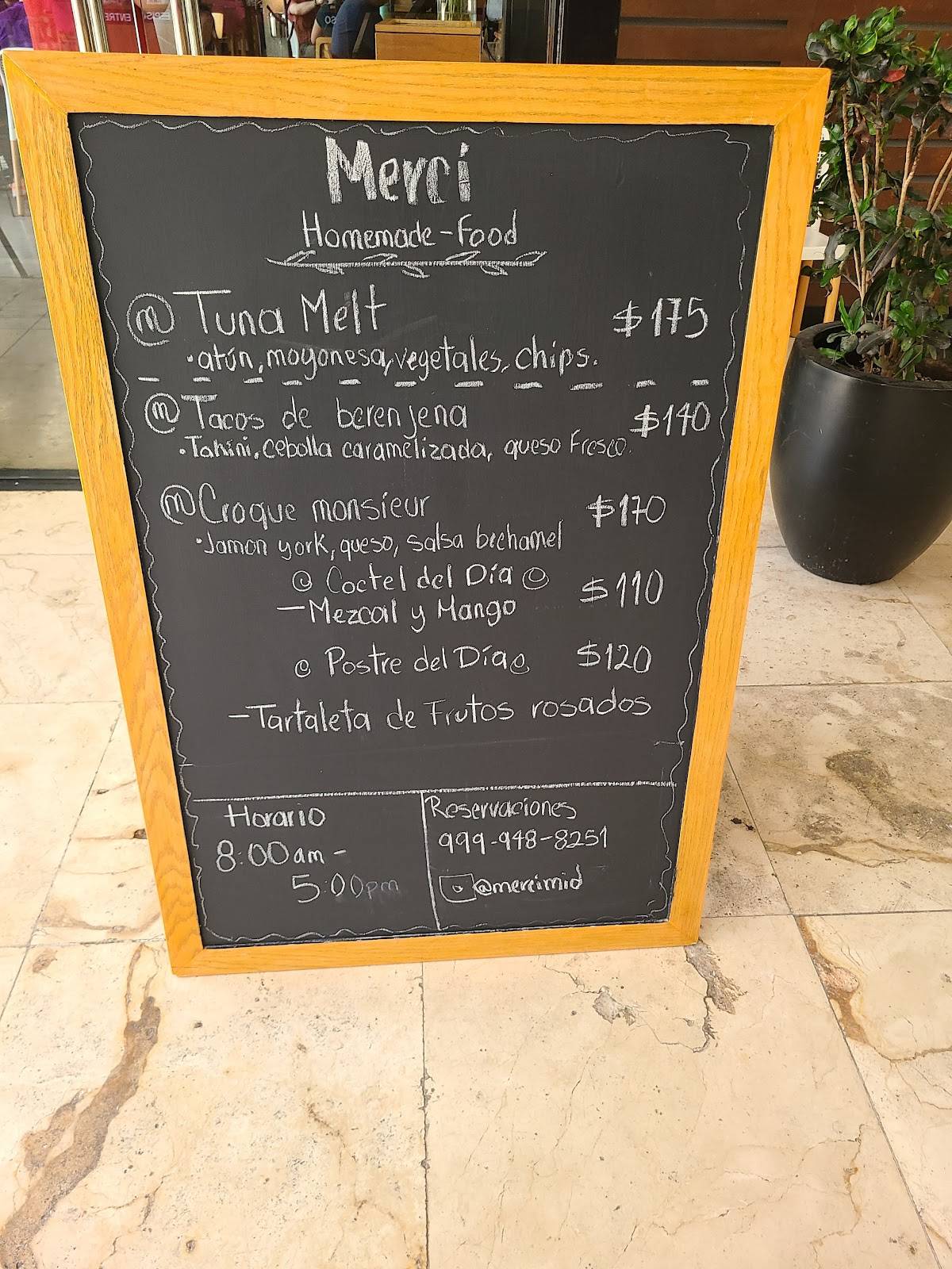 Carta del restaurante Merci Paseo 60, Merida, CALLE 60 #346 x 33 y 35-A ...