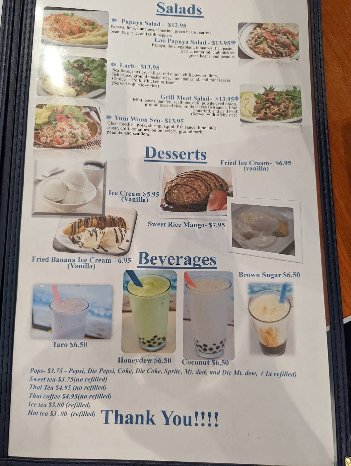 Menu at Mercy Thai Restaurant LLC, Huron