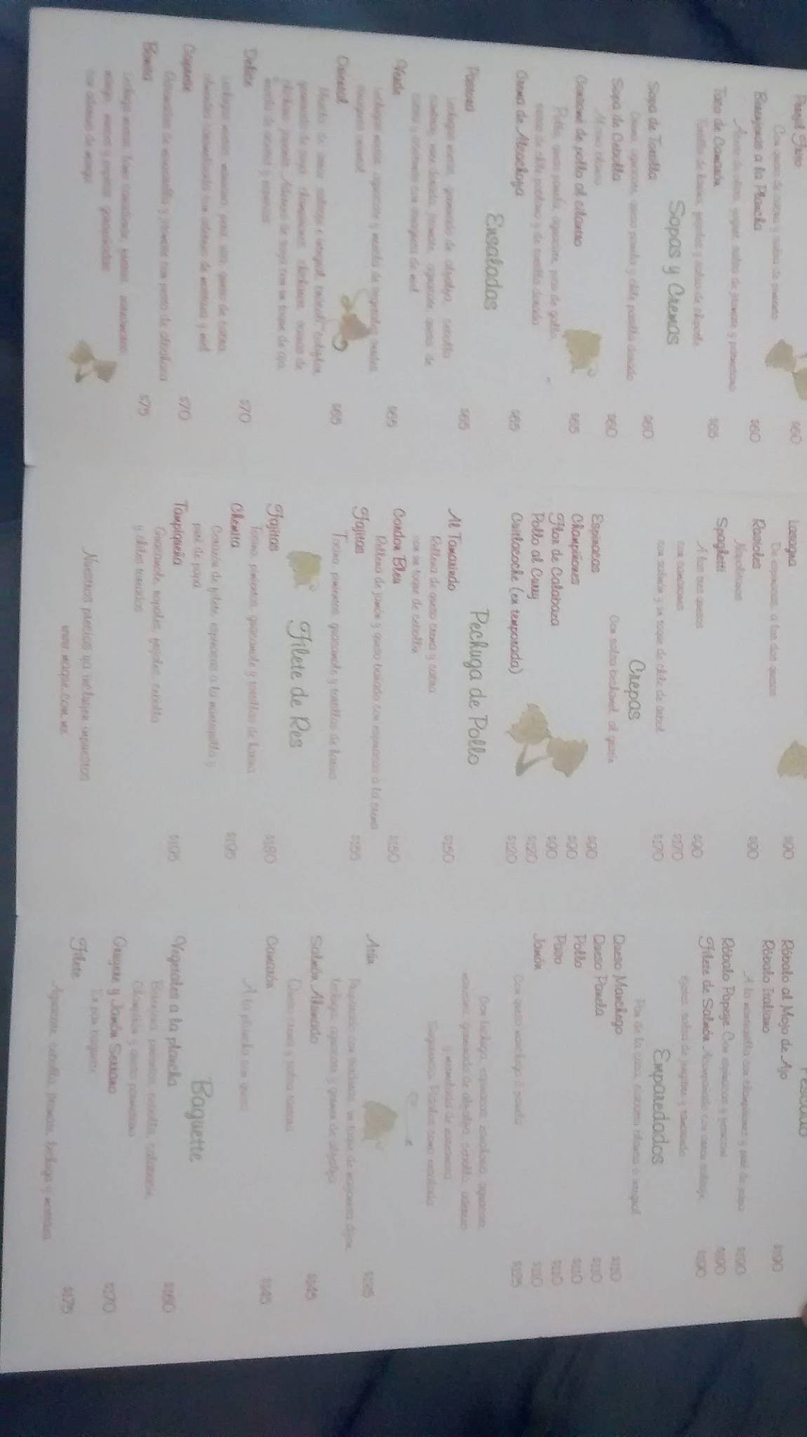 Carta del café Maque, Ciudad del México, Av. Emilio Castelar 209 G