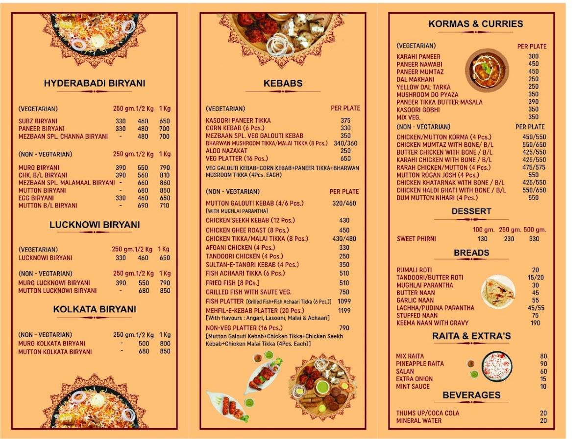 Menu at Mezbaan By Hawks Hospitality Pvt. Ltd. (Kapurthala), Kapurthala