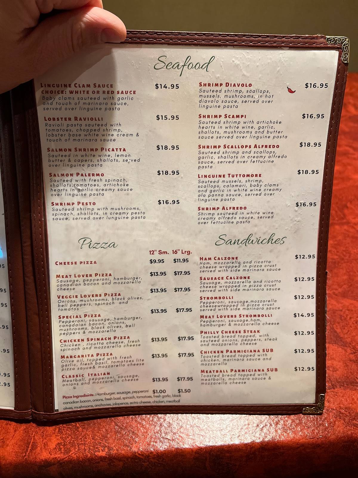 Menu at Milano's Italian Restaurant, Lawton