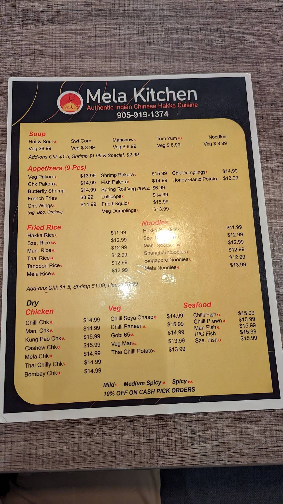 Menu at Mela Kitchen (Authentic Indian Chinese Hakka Cuisine ...