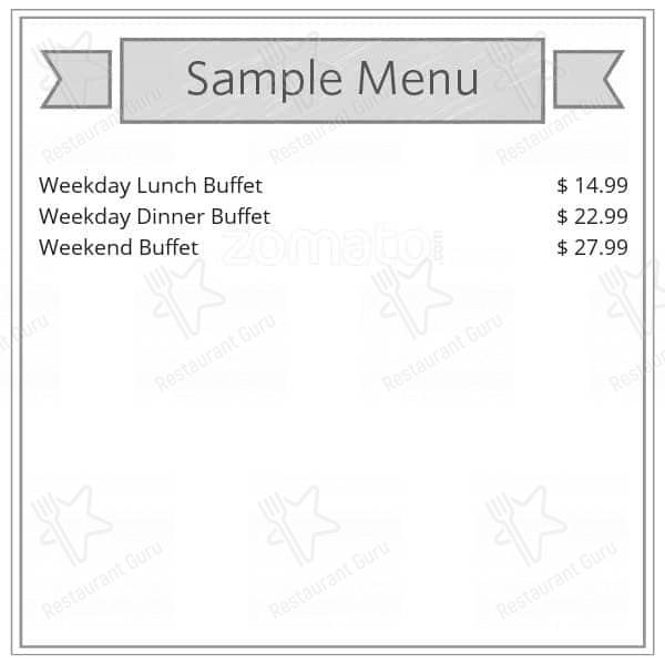 Menu at Mizuki Buffet restaurant, Tukwila