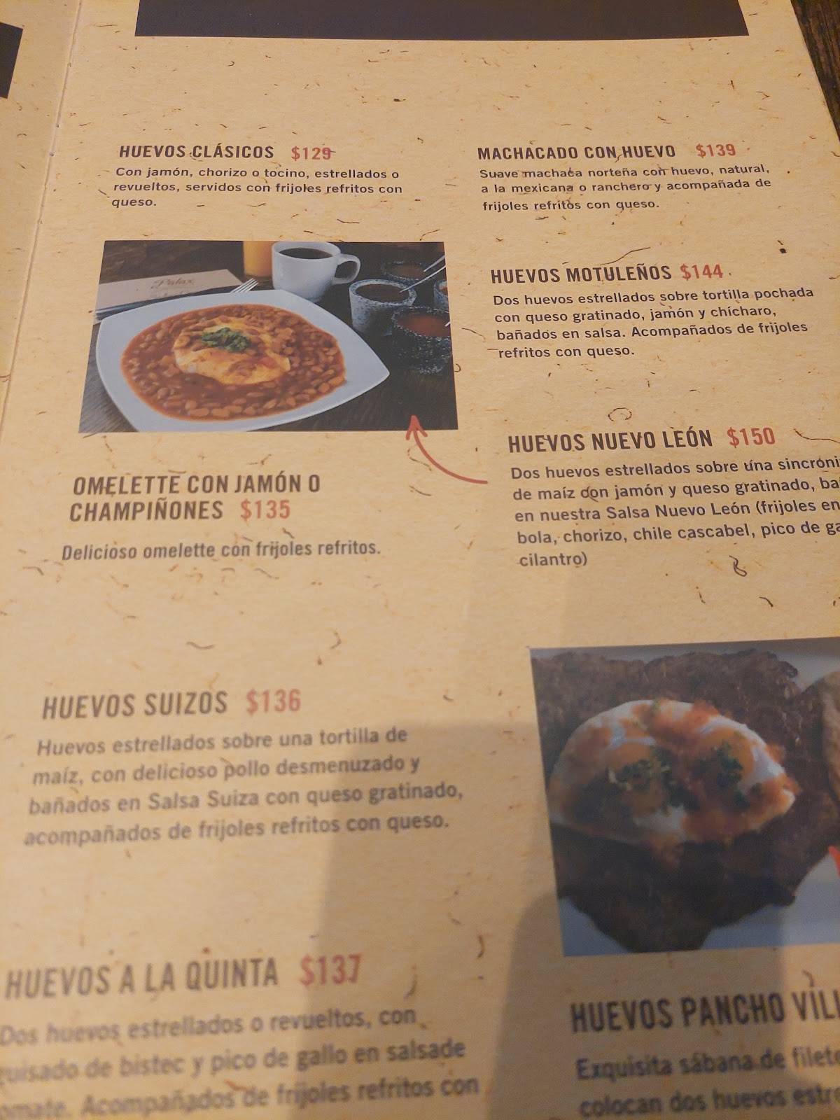 Carta de Palax Restaurante Suc. Expo, Guadalupe