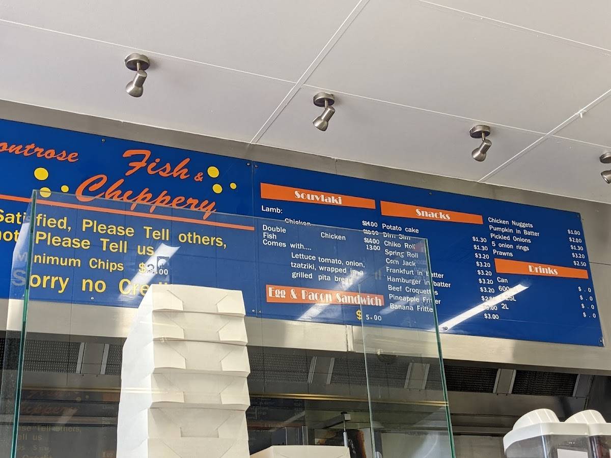 Menu at Montrose Fish & Chippery fast food, Montrose