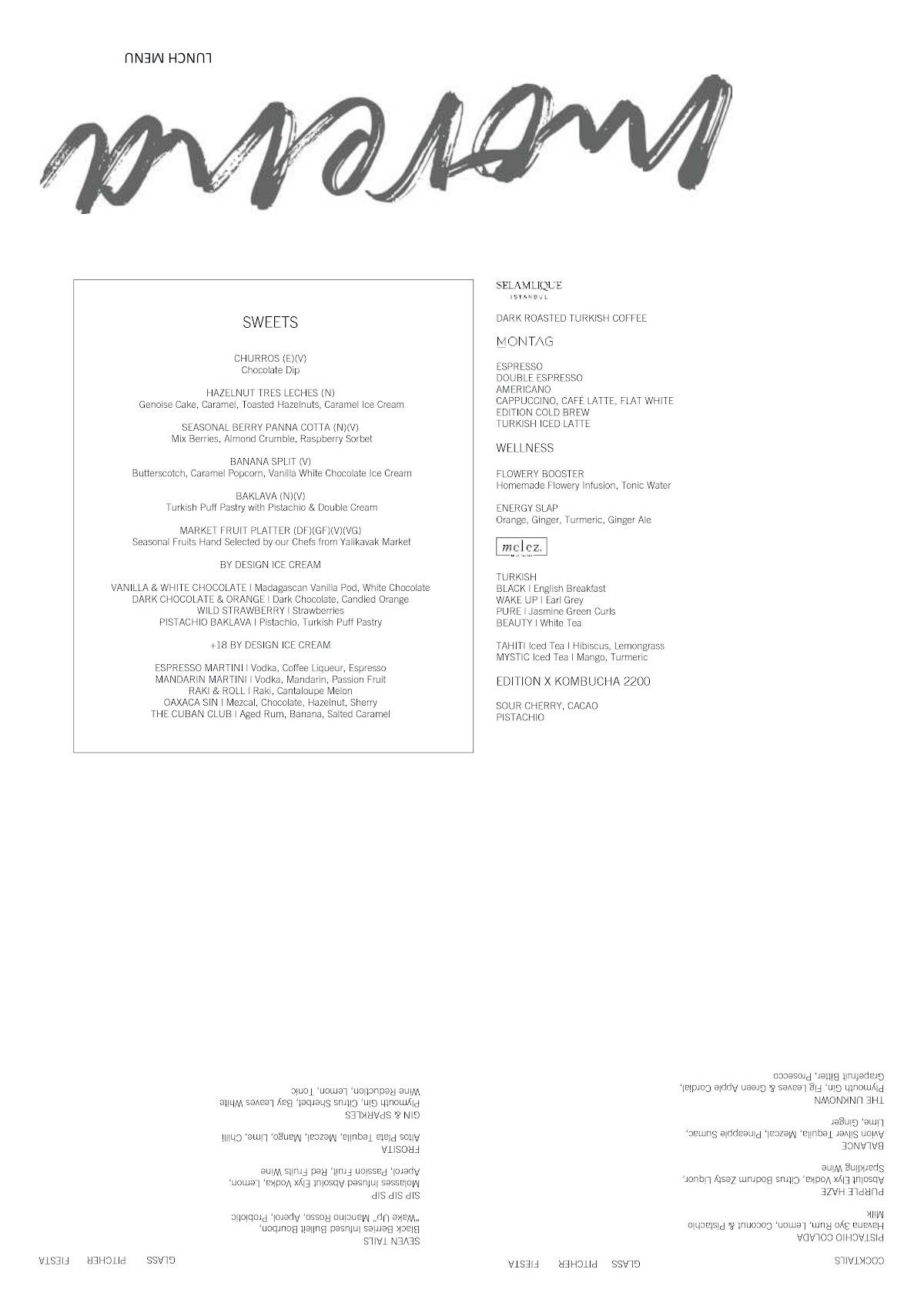 Menu at Morena Bodrum, Yalıkavak Belediyesi
