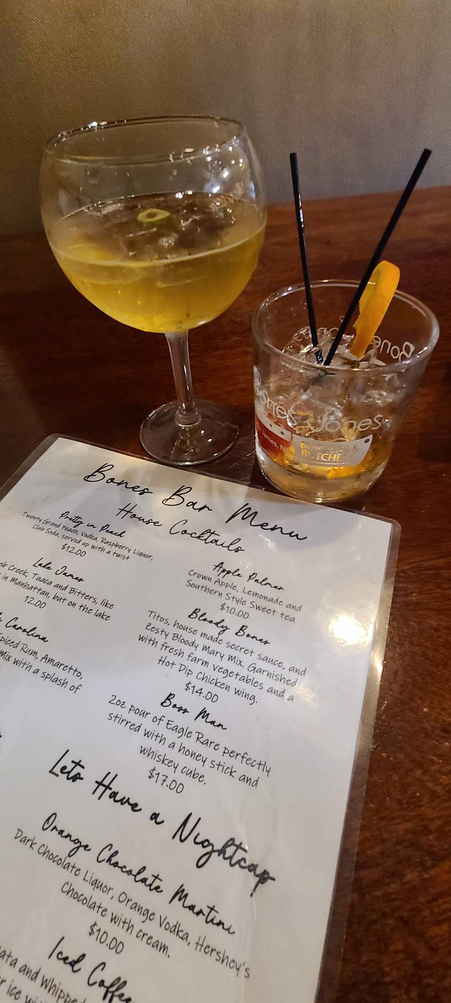 Menu at Bones Jones Burgers and Butchery steakhouse, Morganton