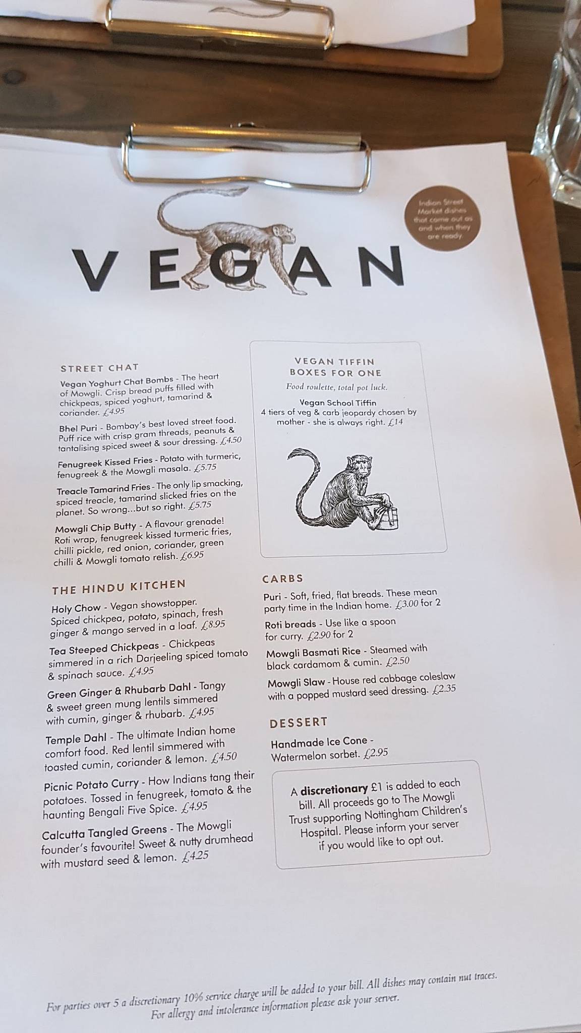 Menu at Mowgli Street Food Nottingham restaurant, Nottingham