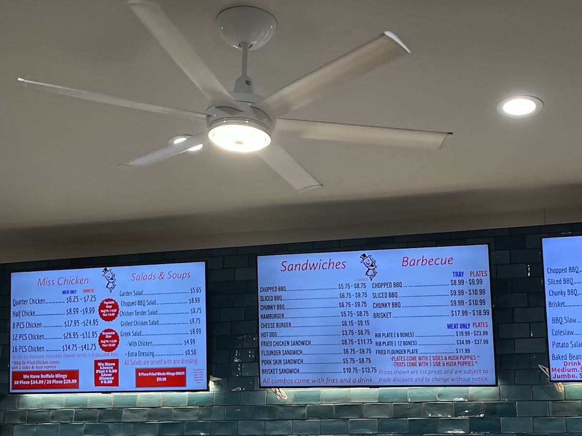 Menu at Mr. Barbecue, Winston-Salem, Peters Creek Pkwy