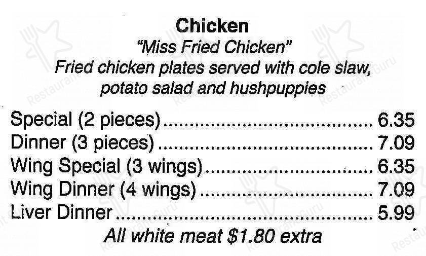 Menu at Mr. Barbecue, Winston-Salem, Peters Creek Pkwy