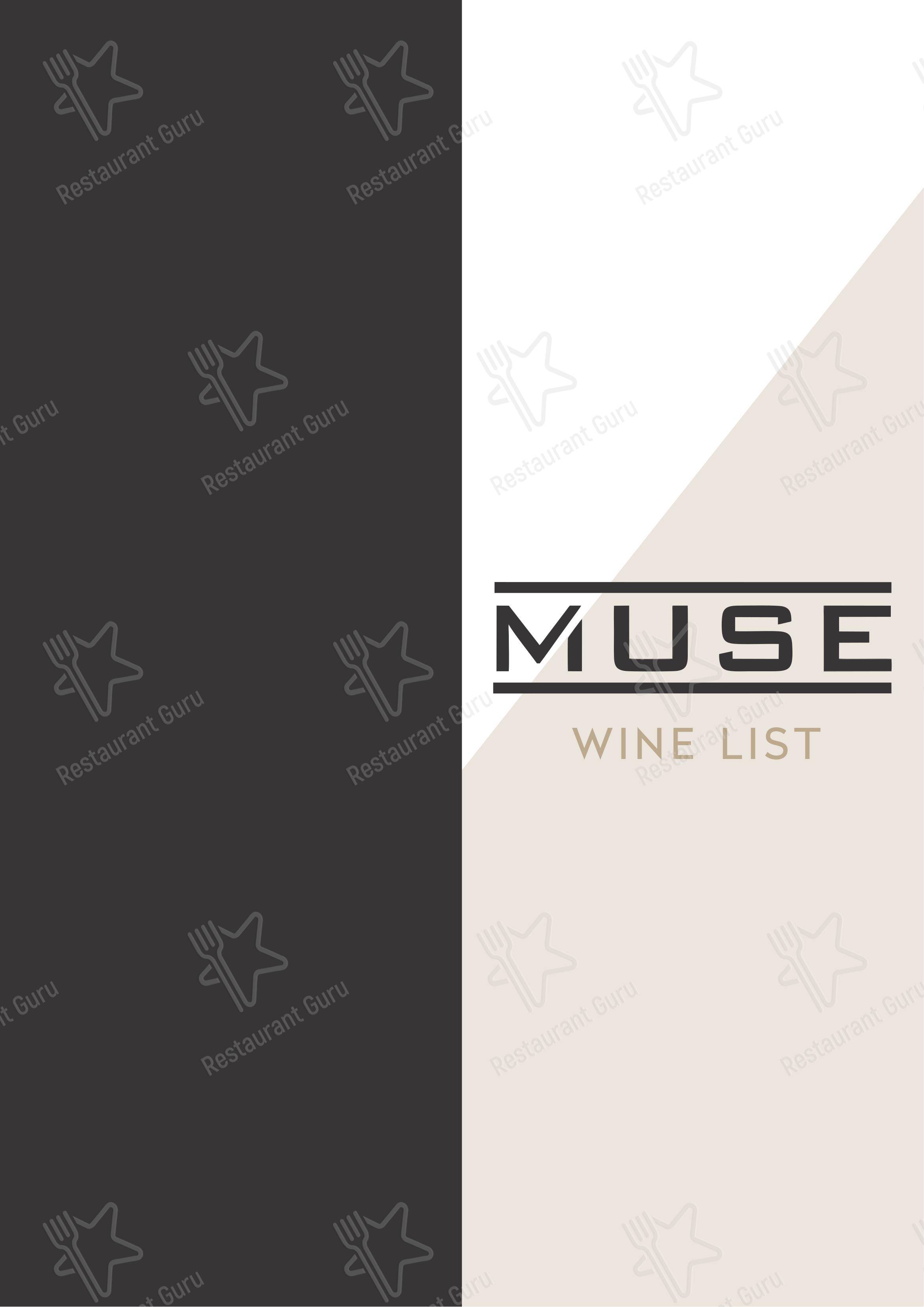 Menu at Muse Restaurant, South Africa