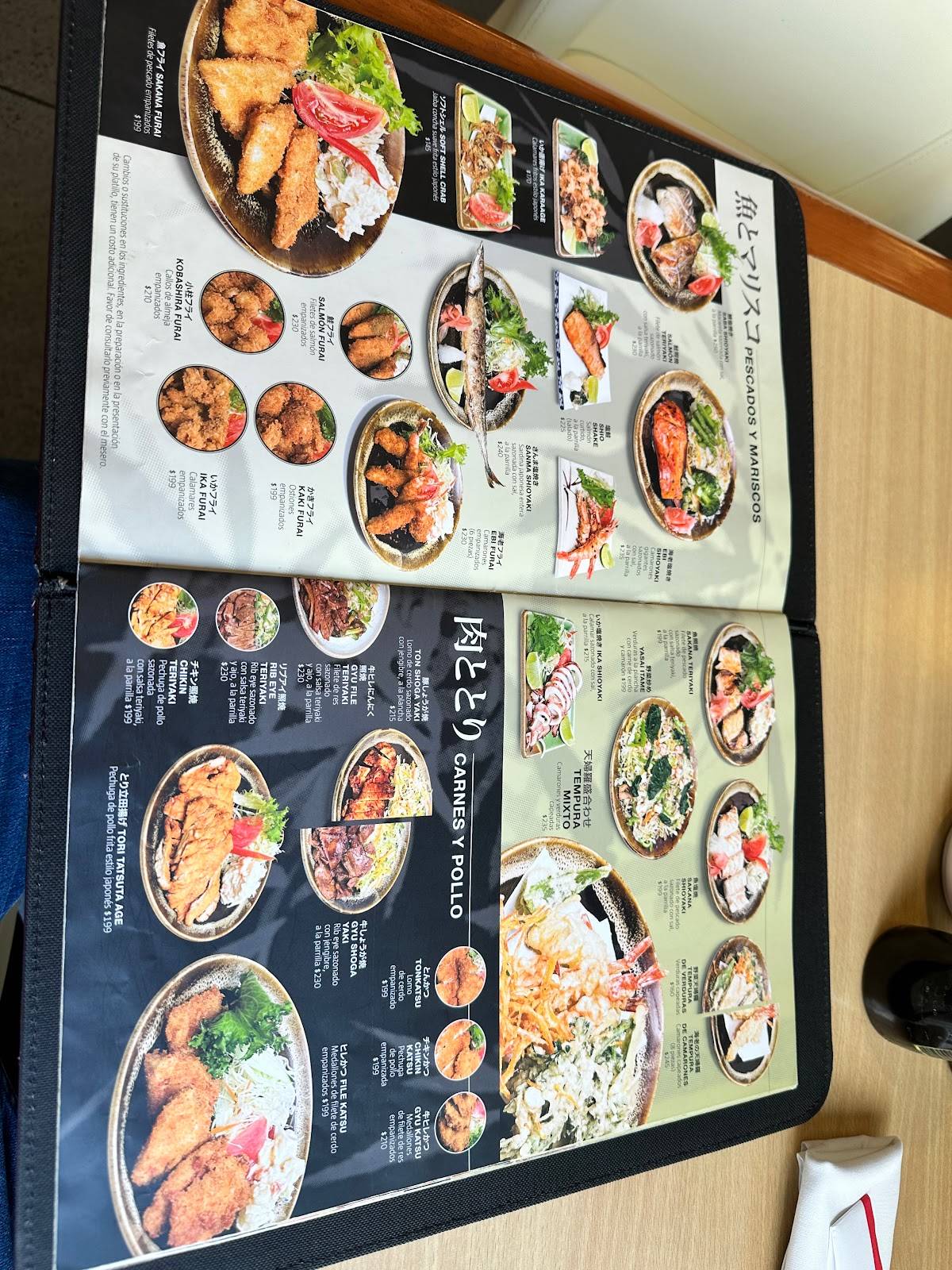 Carta de Restaurante Nagaoka, Ciudad de México, Arkansas 38 Col.Nápoles ...