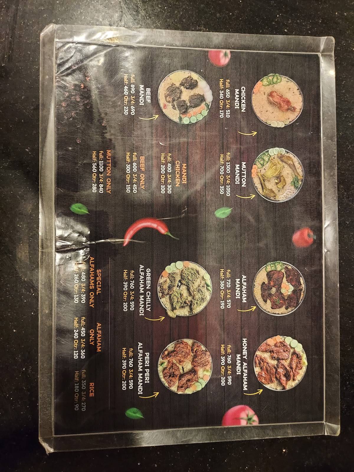 Menu at Nahdi Kuzhimandhi, Edappal