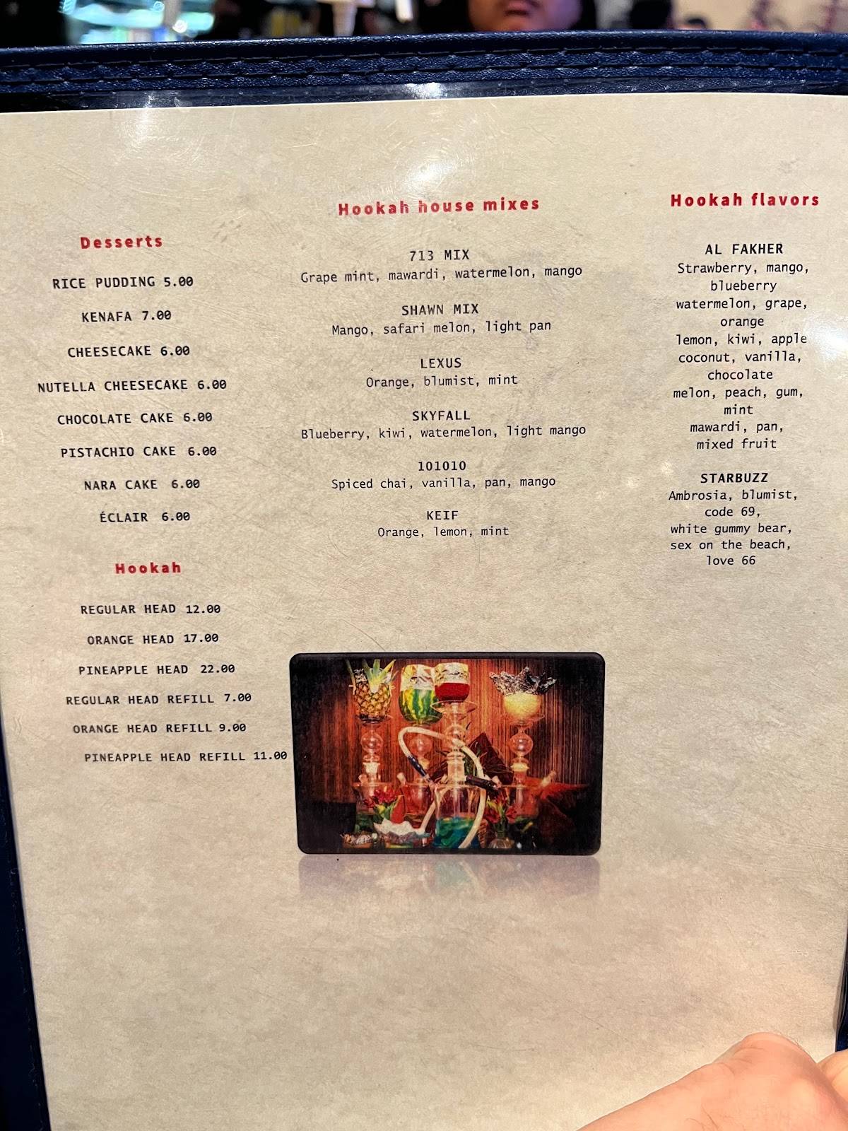 Menu at Nara Cafe, Houston