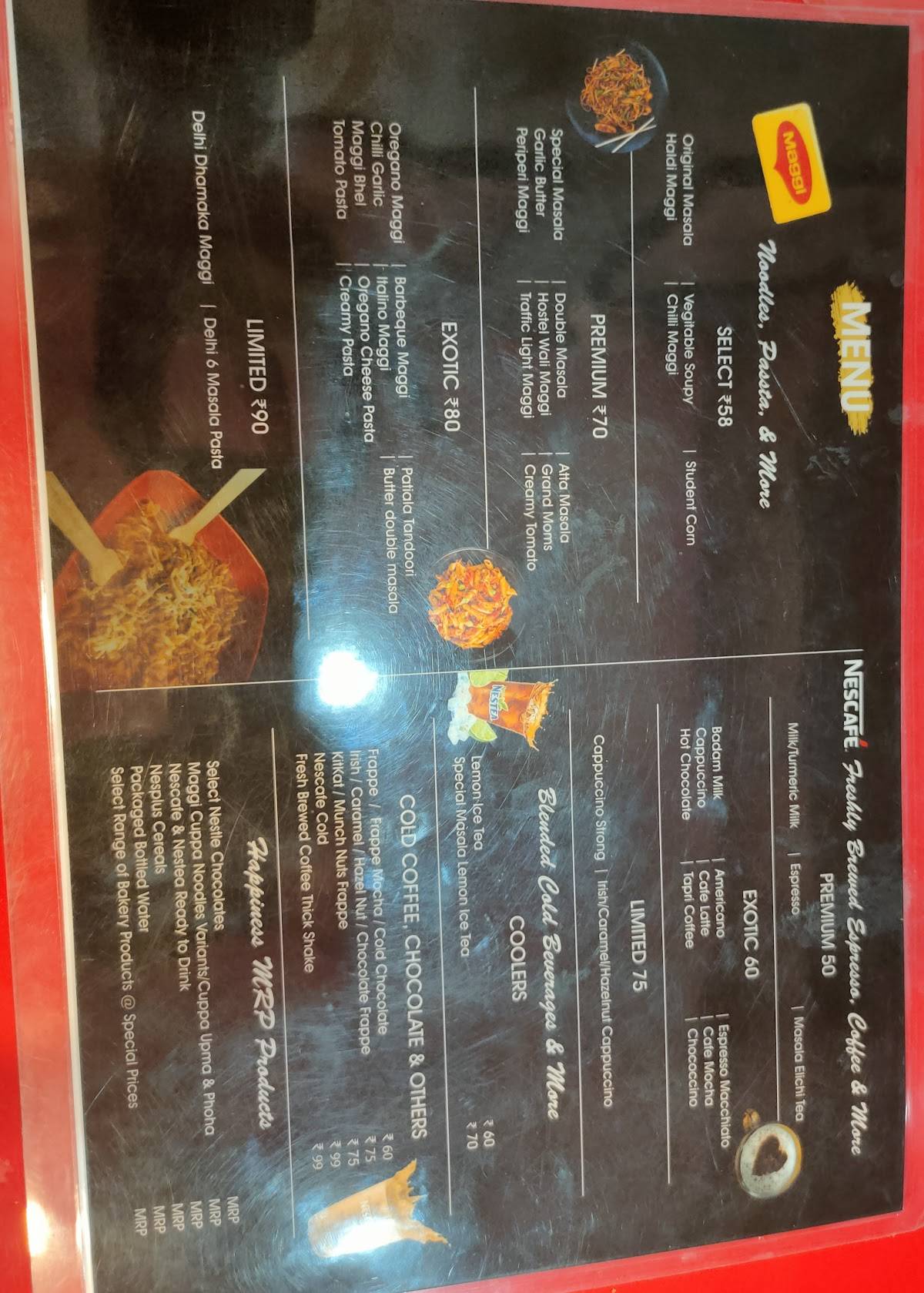Menu at Nescafe, Mehsana, G-15