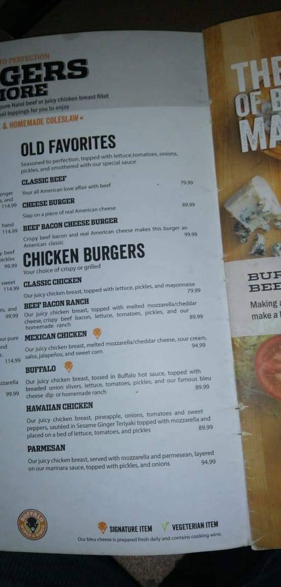 Speisekarte von Buffalo Wings & Rings restaurant, New Cairo City, 114 ...