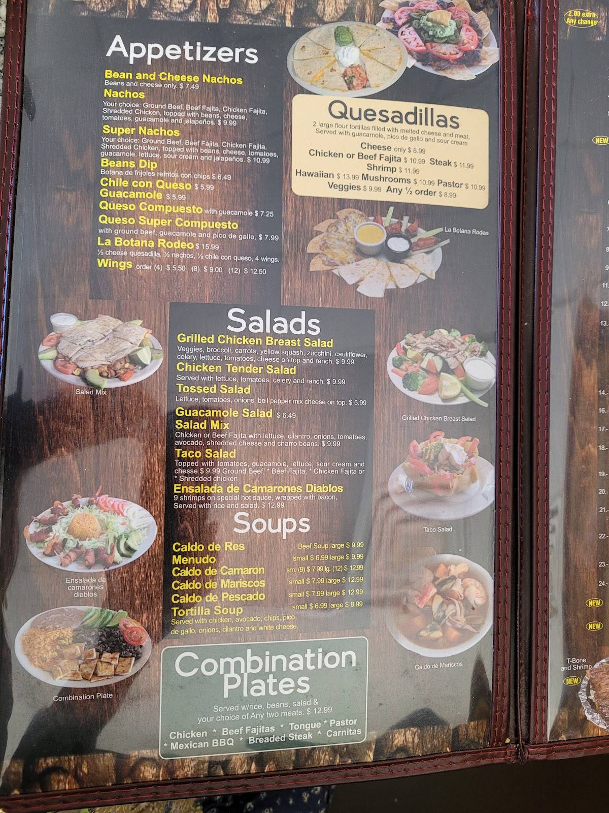Menu at New Rodeo Mexican Grill restaurant, Gatesville, 309 TX-36