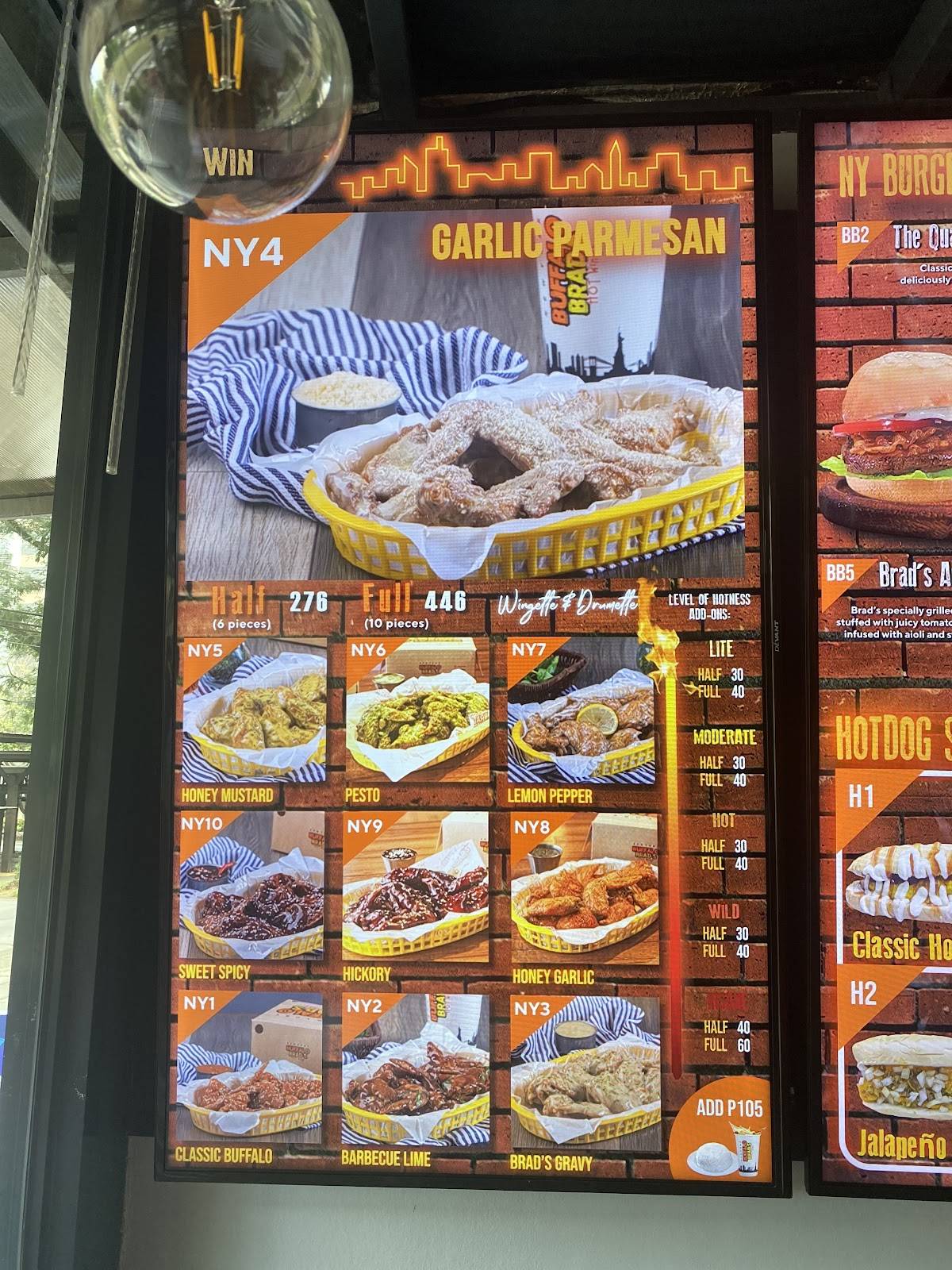 Menu at New York Buffalo Brad's Hot Wings restaurant, Cebu City, Garden ...