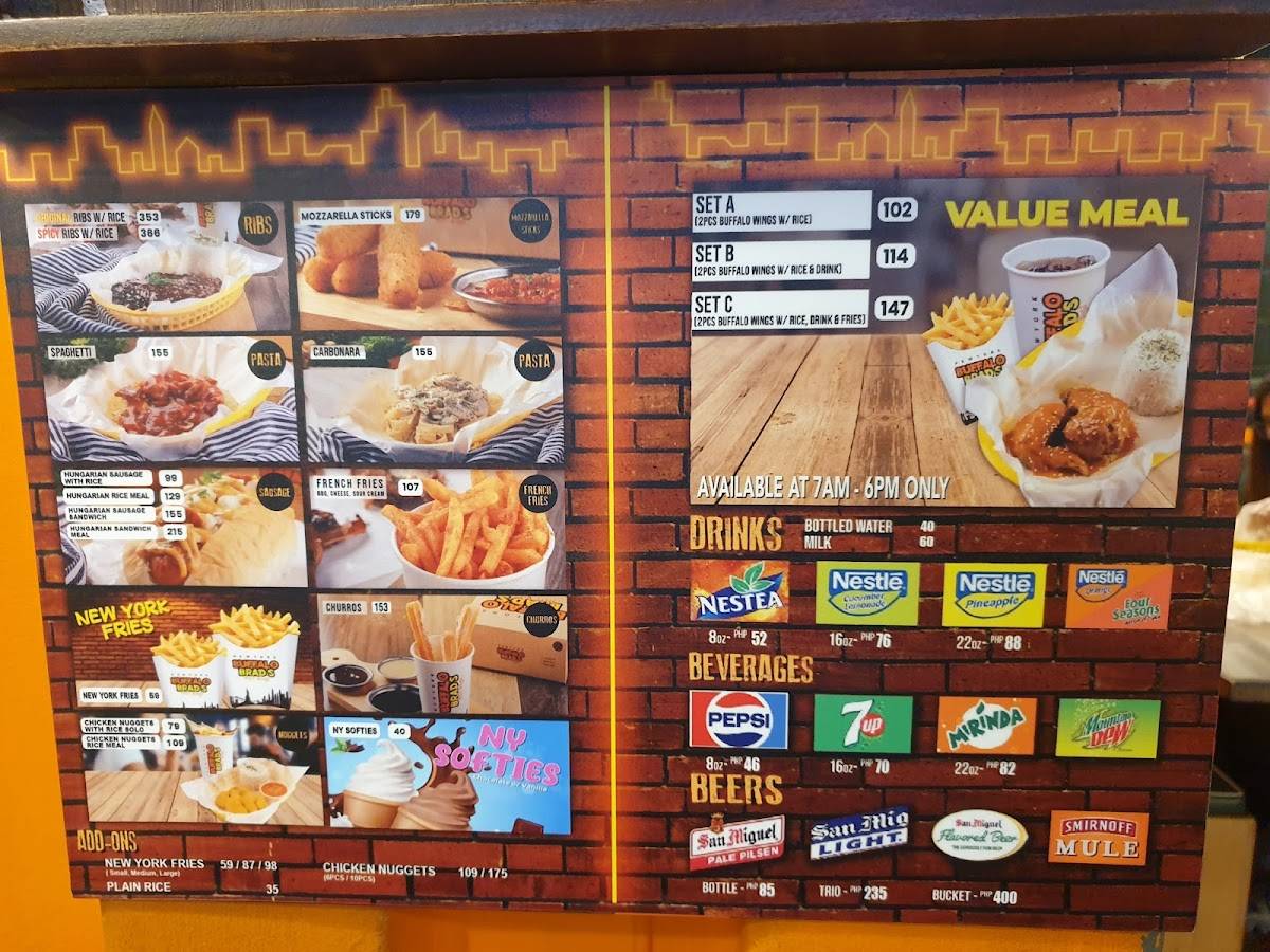 Menu at New York Buffalo Brad's Hot Wings restaurant, Cebu City, Garden ...
