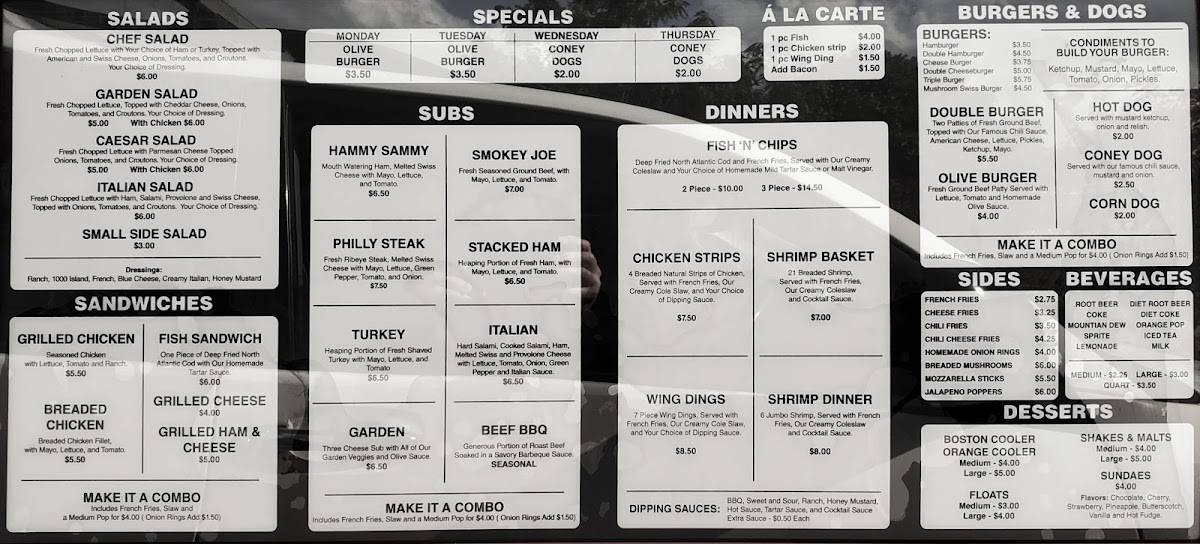 Menu at Nip N Sip Drive In restaurant, Lansing, N East St