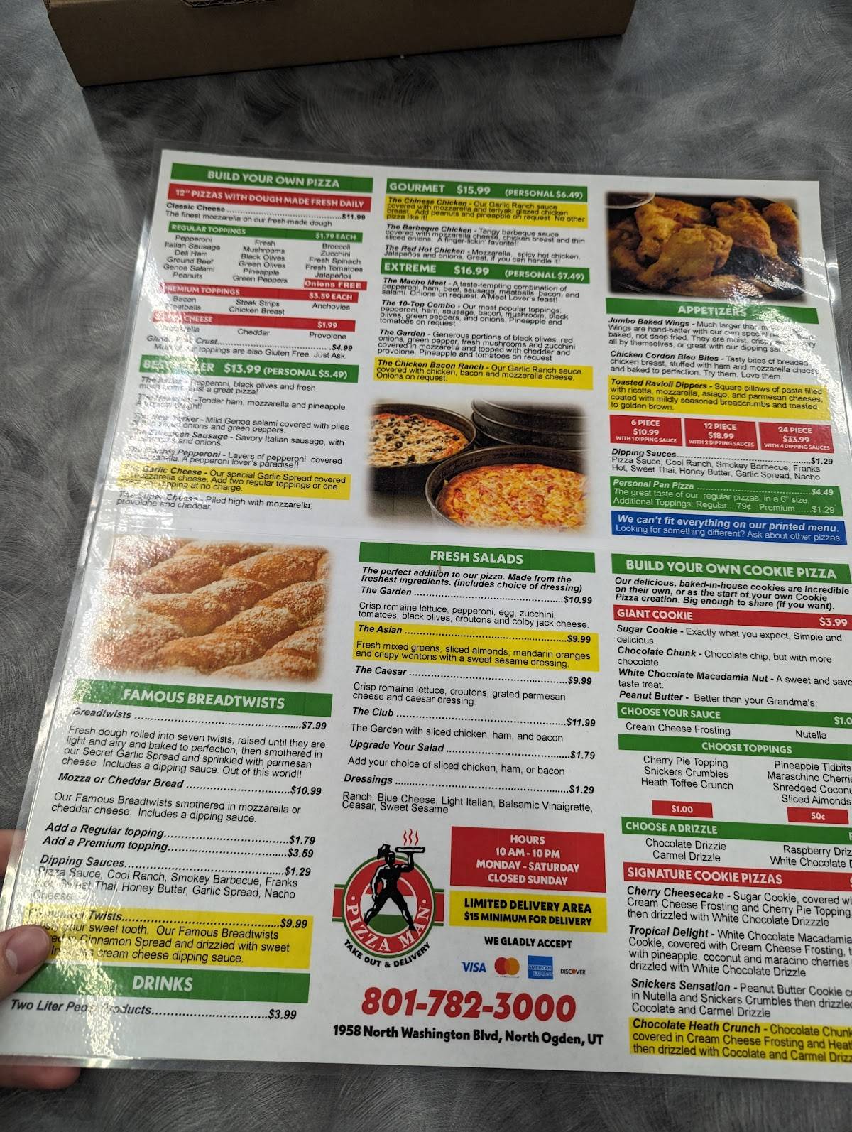 Menu at Pizza Man pizzeria, North Ogden, N 400 E St