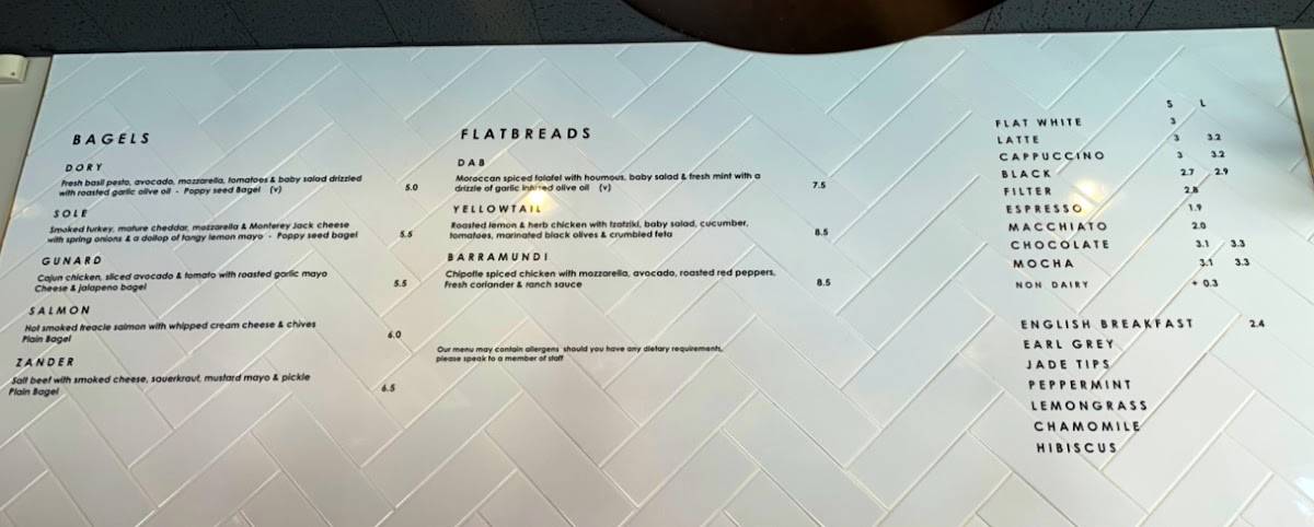 Menu at Northern Cobbler cafe, Leicester, 104 Queens Rd