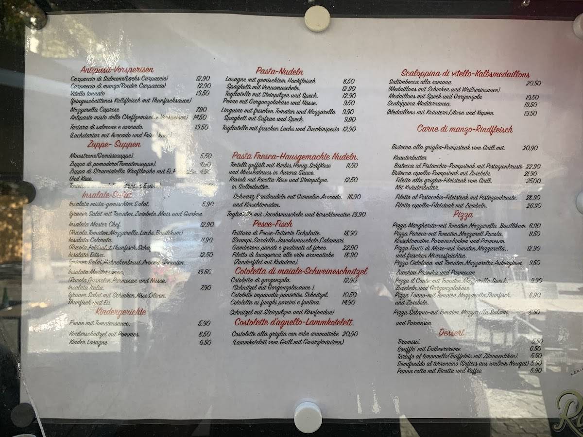 Speisekarte von Osteria il Conte restaurant, Butzbach
