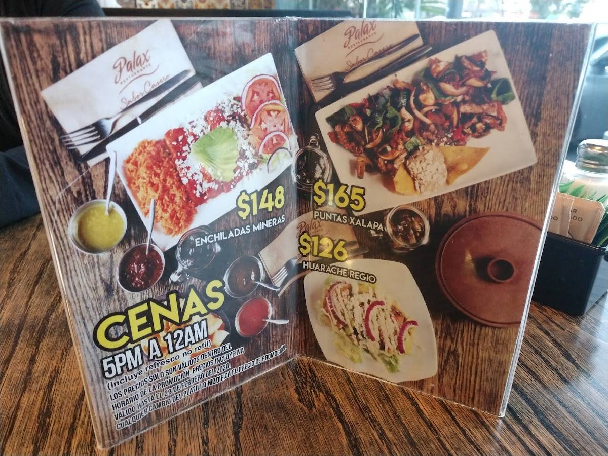 Carta de Palax Restaurante Suc. Expo, Guadalupe