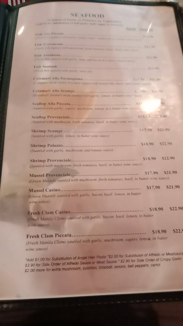 Menu at Palazzo Ristorante Italiano restaurant, Aiea, 99-080 Kauhale St ...