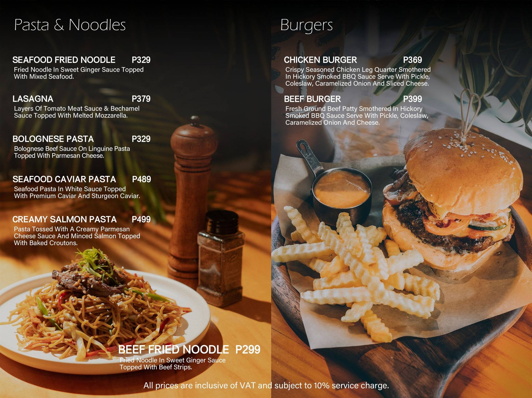 Menu at MIST restaurant, Panglao, Anos Fonacier Circumferential Rd