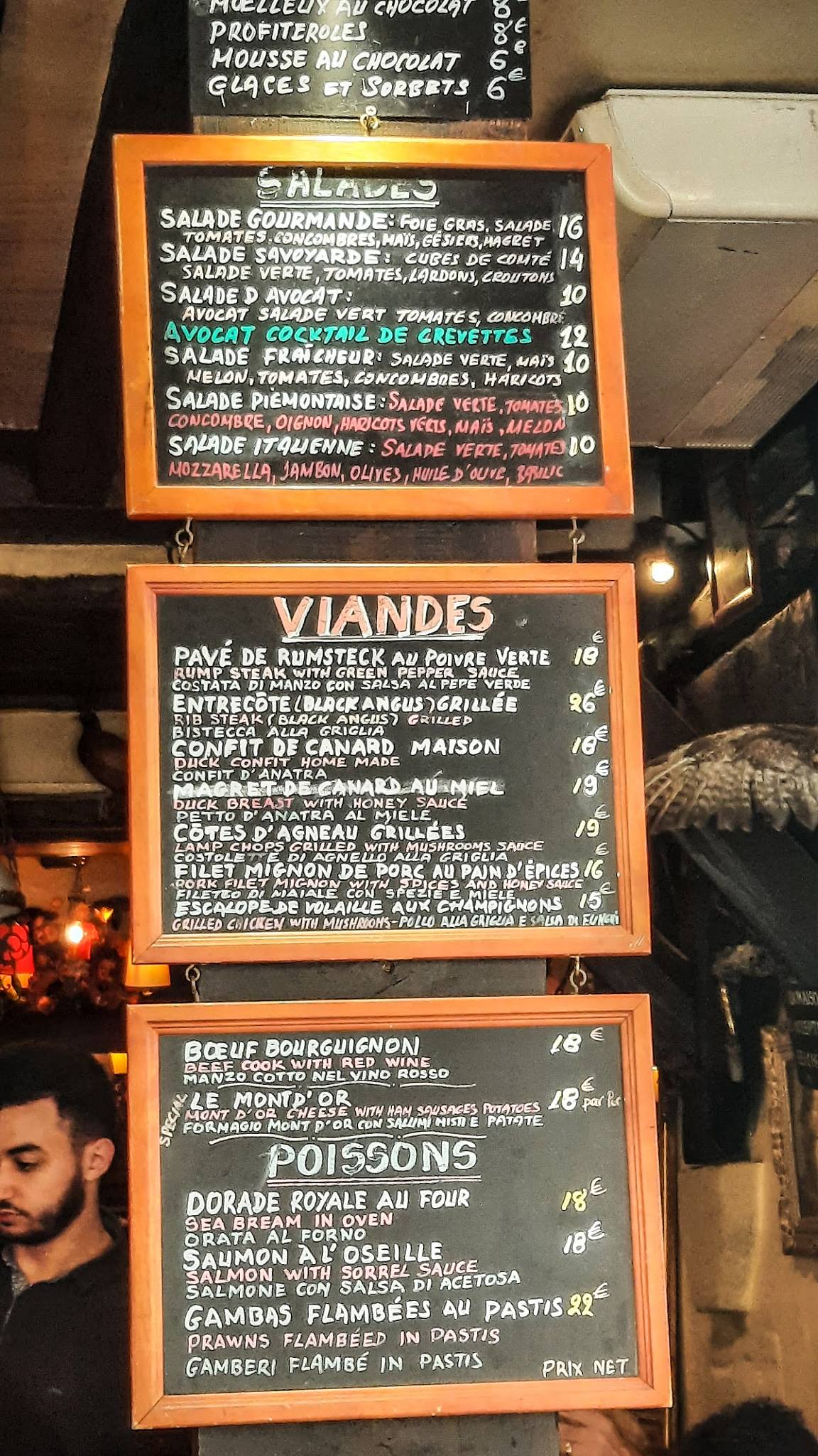 Menu at Le Marmiton de Lutèce restaurant, Paris, 6 Rue Saint-Séverin