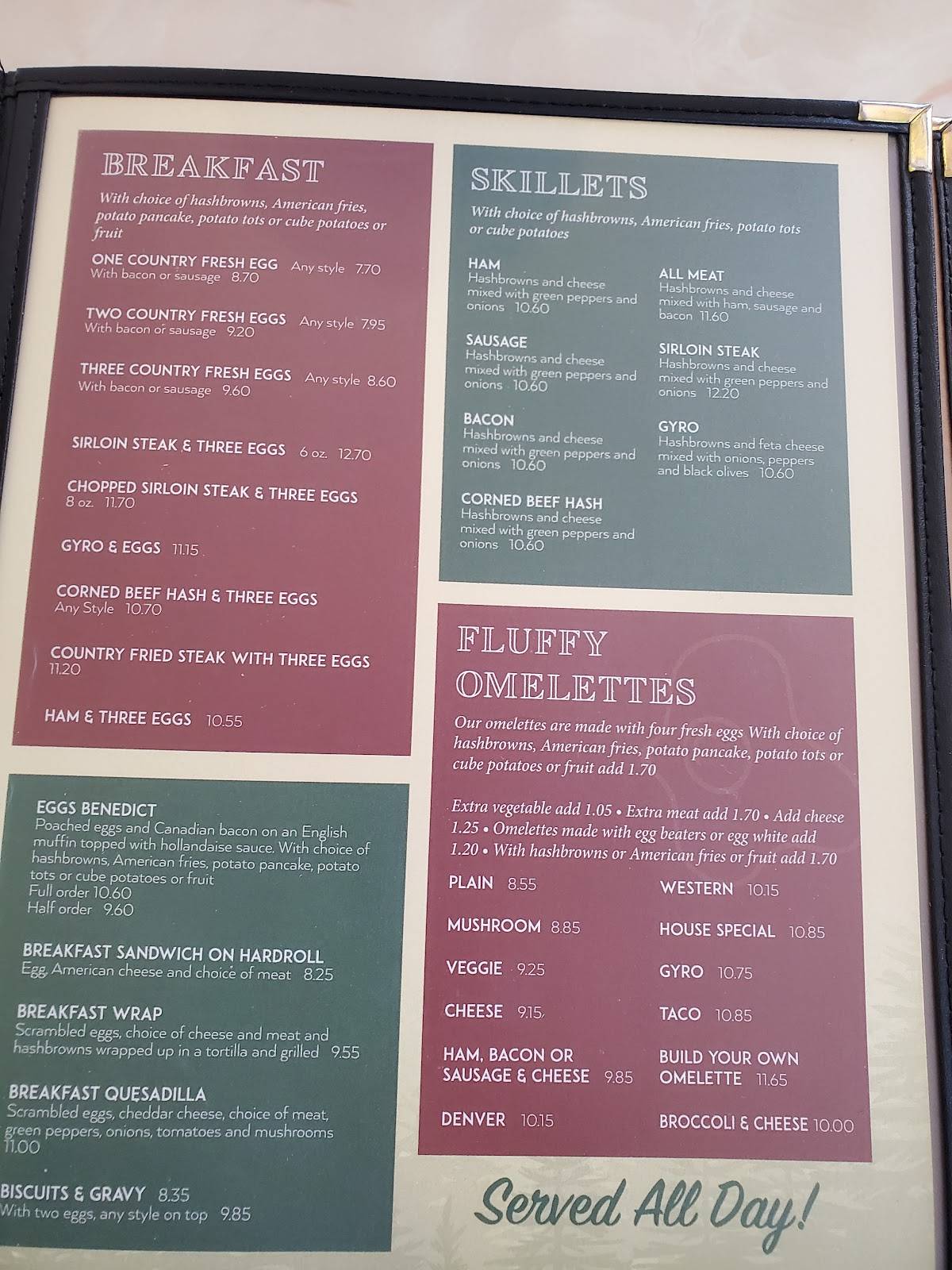 Menu at Parkside Restaurant, Sheboygan