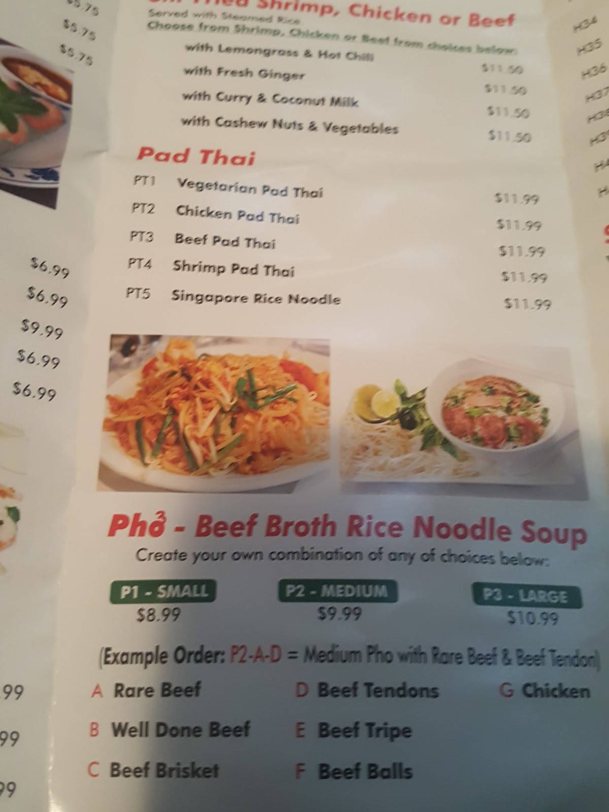 Menu at Pho Viet Taste restaurant, Ottawa