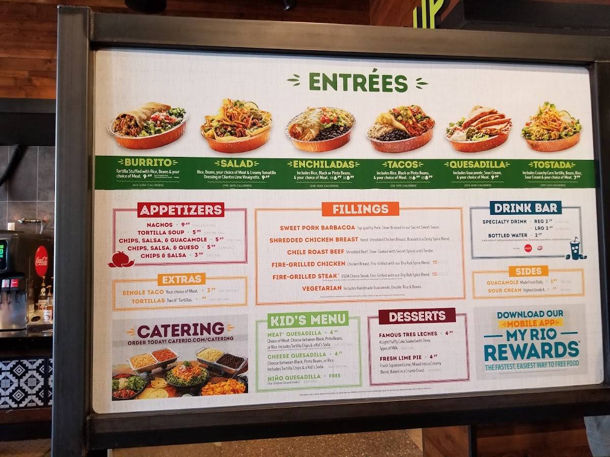 Menu at Cafe Rio Fresh Modern Mexican, Phoenix, W Happy Valley Rd