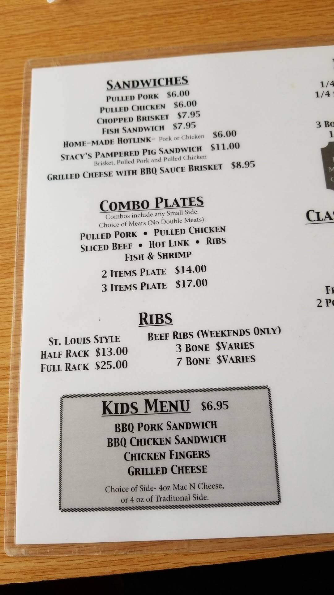Menu at Stacy's off Da Hook Soulfood & BBQ, Phoenix, W Glendale Ave