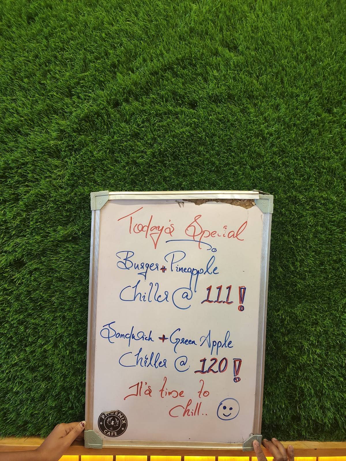 Menu at Phoenix café, Bengaluru
