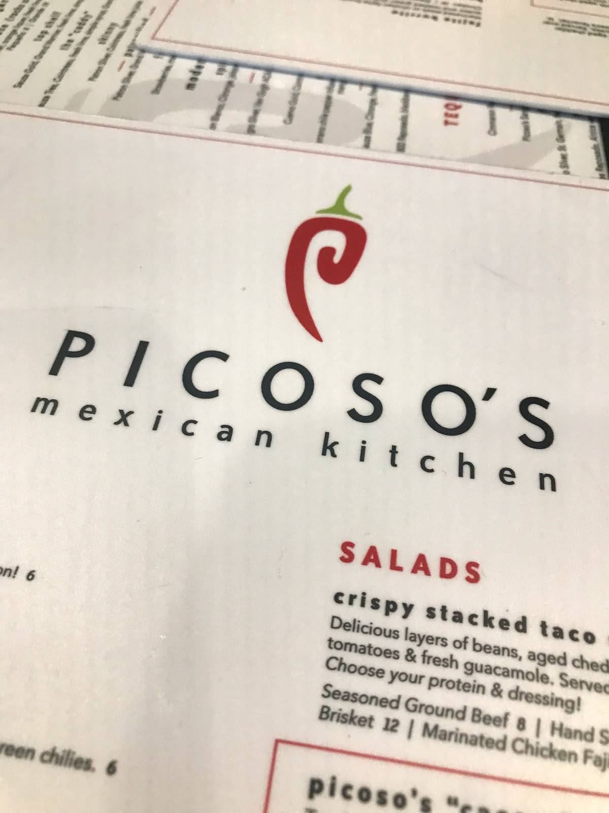Menu at Picoso's Mexican Kitchen pub & bar, Lubbock