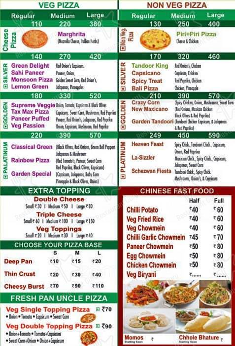 Menu at Pizza Garden, Ghaziabad, C-1/04