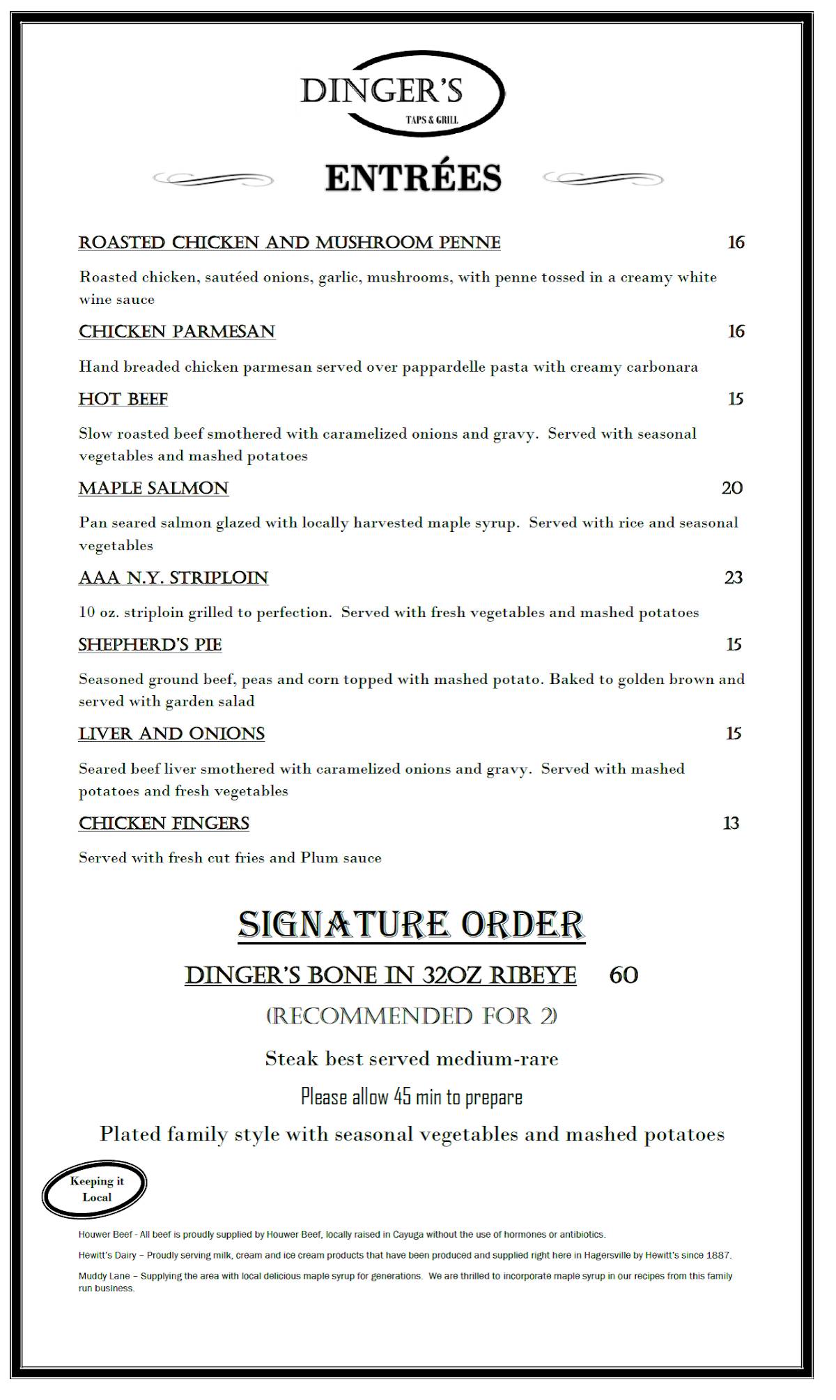 Menu at Plank Road Taps & Grill restaurant, Hagersville